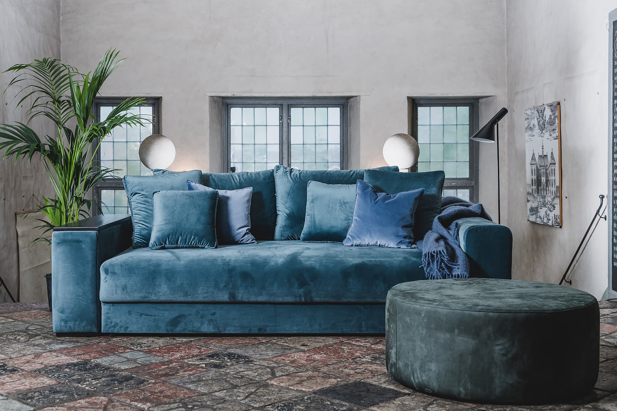 Blå bäddsoffor från Sweef