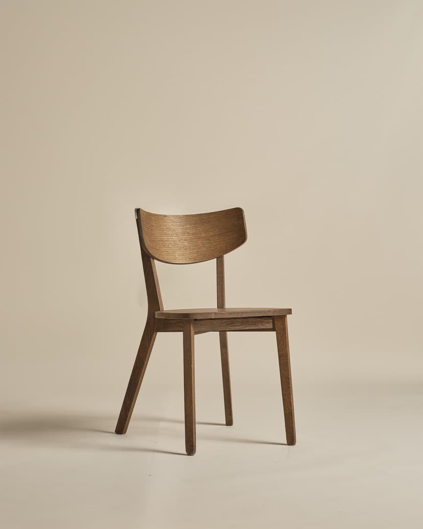 FALKEN | Stol i trä/ek. Köksstol med rundat ryggstöd & 40cm sittdjup ...