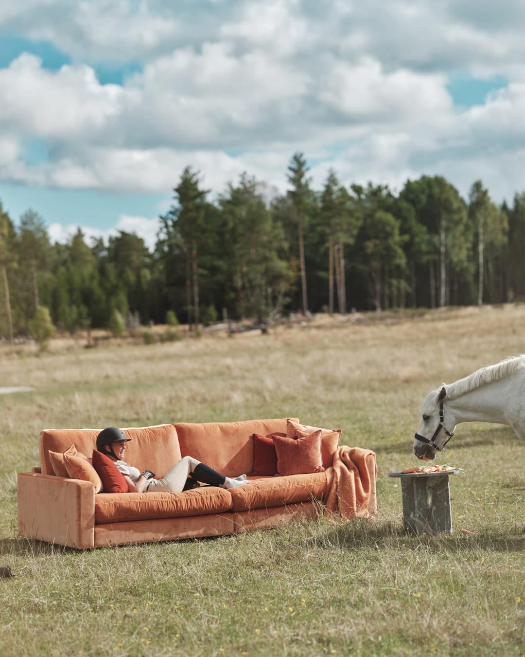 VALEN | Djup, skön soffa & fåtölj i sammet & linne | SWEEF