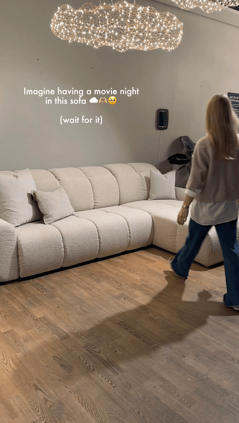 VALROSSEN | Snygg, stor, modern bäddsoffa i sammet, boucle eller ...