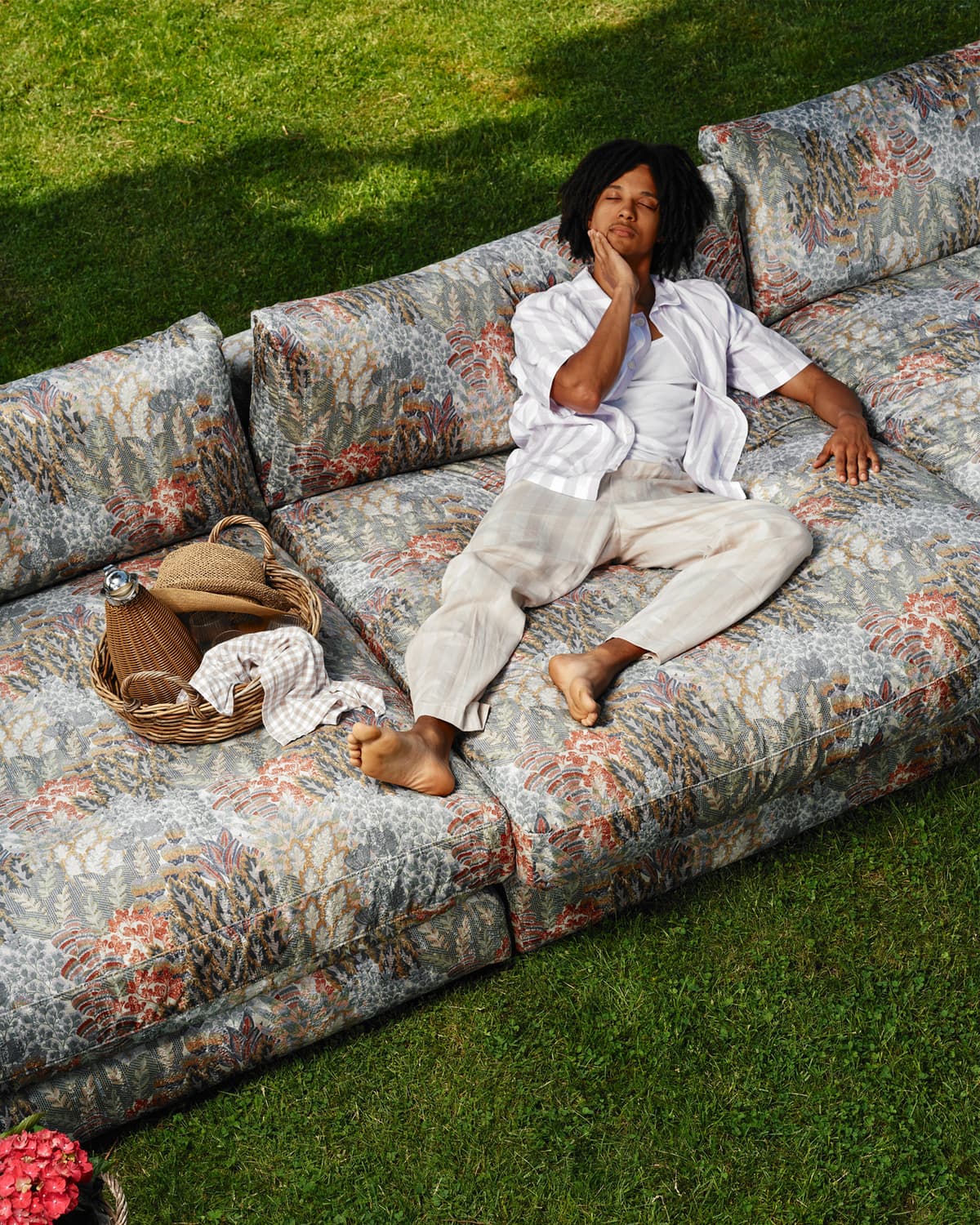 MAMMUTEN | Djup, skön modulsoffa i sammet & linne | SWEEF