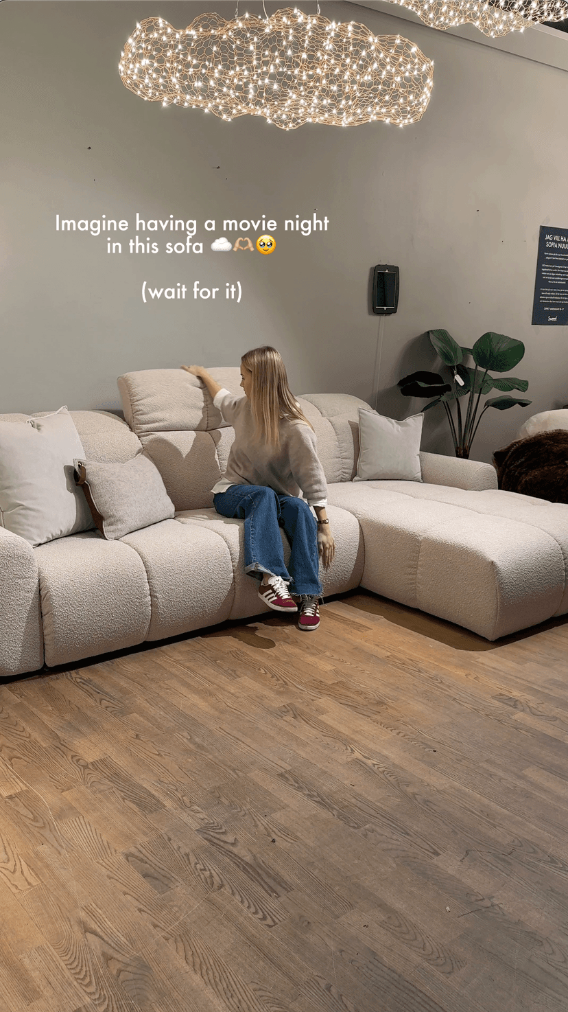 VALROSSEN | Snygg, stor, modern bäddsoffa i sammet, boucle eller ...